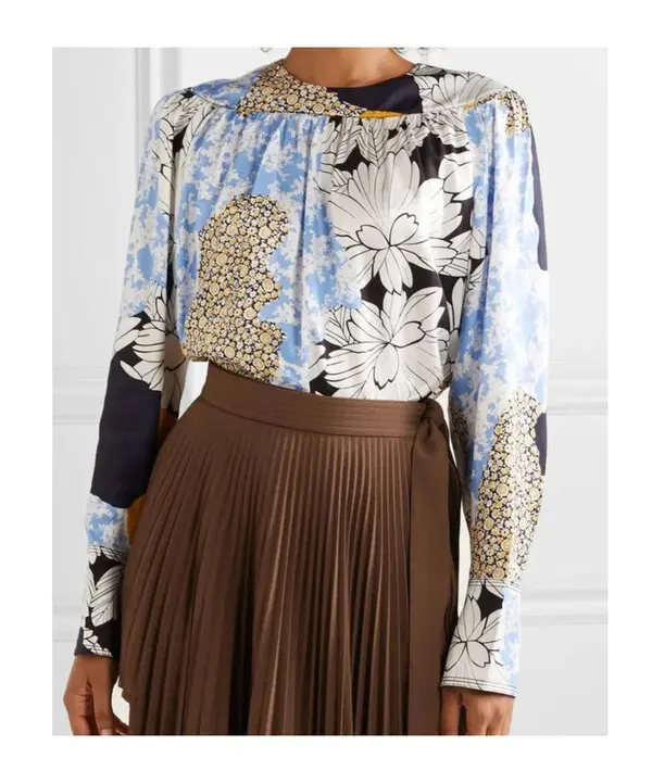 BY MALENE BIRGER Printed Satin Shirt With Long Sleeves
