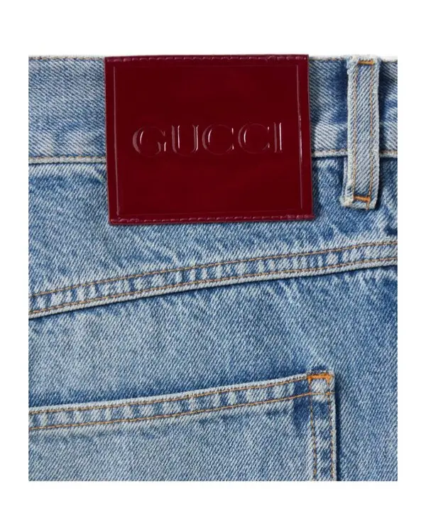 Gucci Slim Fit Denim Jeans - Light Blue