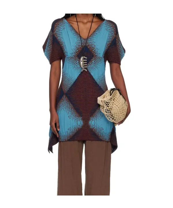 KIKO KOSTADINOV V-neck Graphic Jacquard Dress