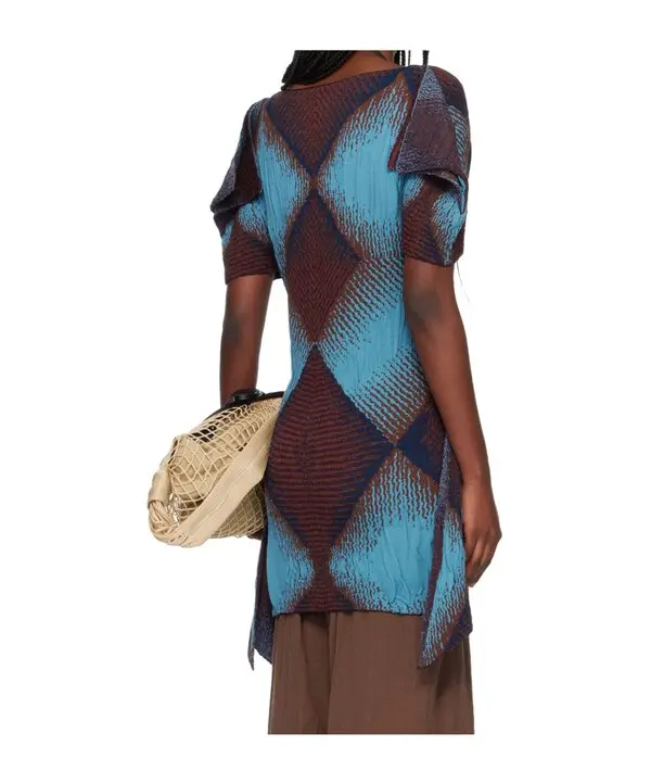 KIKO KOSTADINOV V-neck Graphic Jacquard Dress