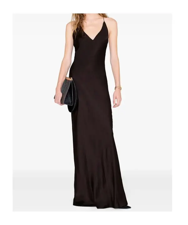ANINE BING Laurel Strappy Maxi Dress - Dark Brown