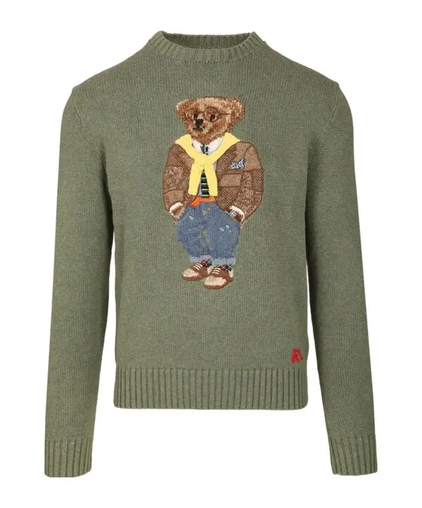 Polo Ralph Lauren Knitted Polo Bear Crewneck Jumper - Brown