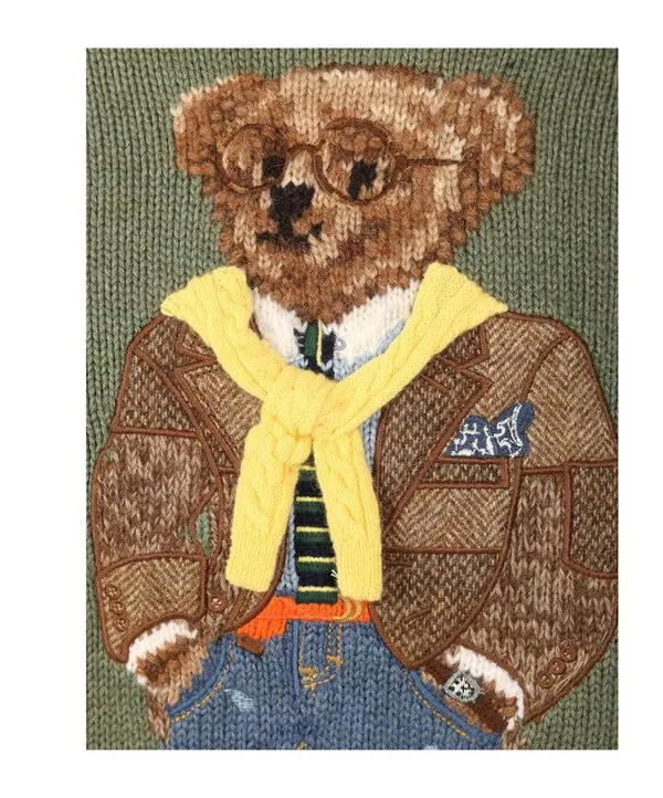 Polo Ralph Lauren Knitted Polo Bear Crewneck Jumper - Brown