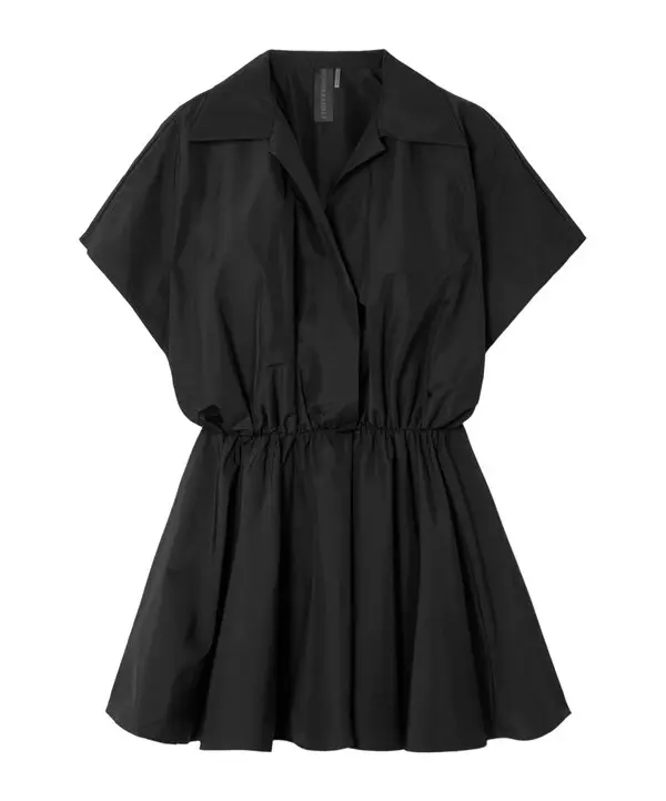 Norma Kamali Sleeveless Shirt Flared Mini Dress - Black
