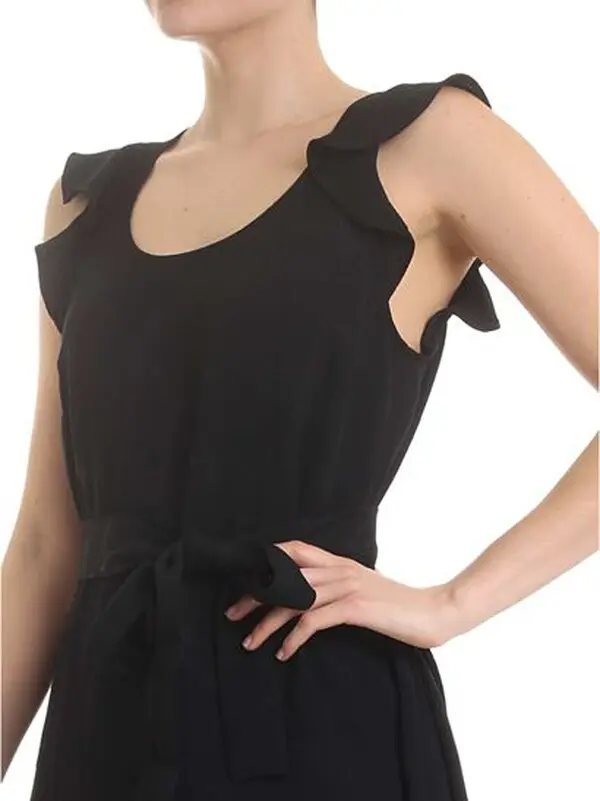 TWINSET Jacquard Bow Lotus Leaf Edge Dress
