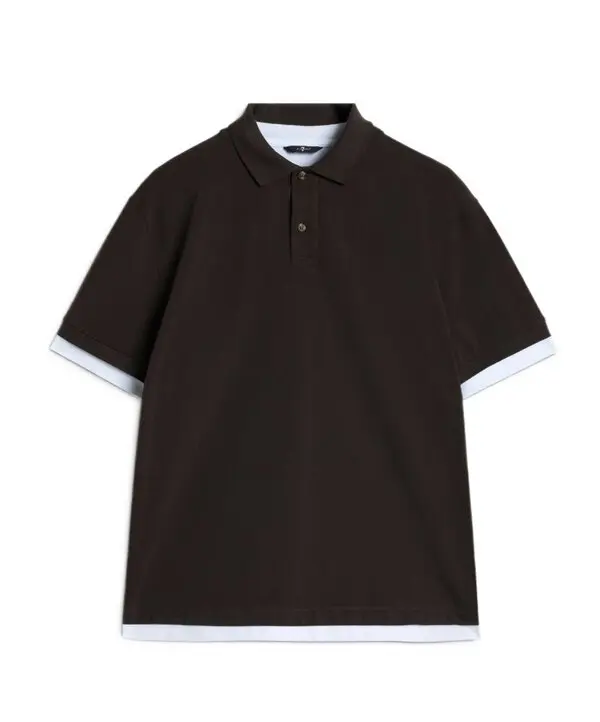 7 For All Mankind Layered-effect Polo Shirt