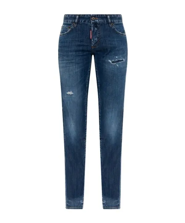 Dsquared2 Super Skinny Distressed Jeans - Navy Blue
