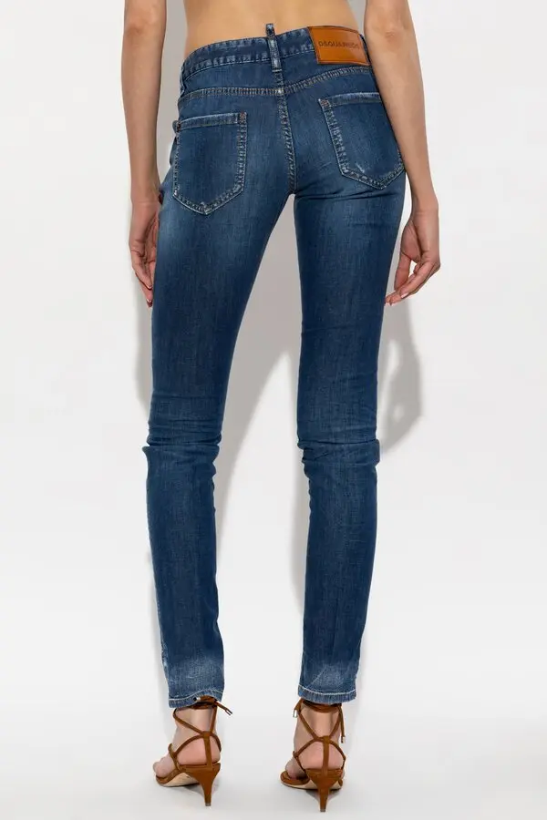 Dsquared2 Super Skinny Distressed Jeans - Navy Blue