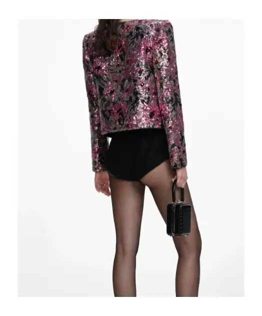 SELF-PORTRAIT Embellished Floral Sequin Jacket - Multicolor