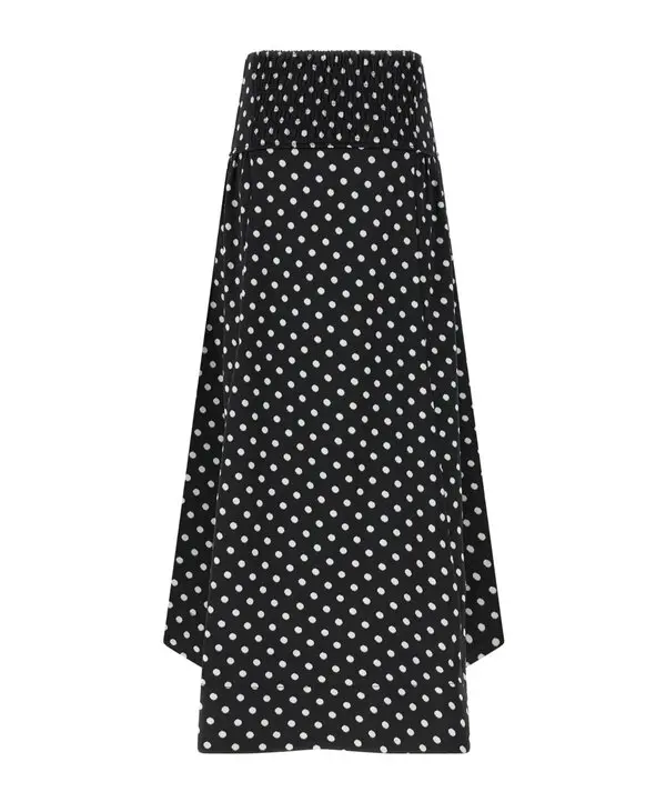 GANNI Polka-dot Satin Corset Skirt - Black