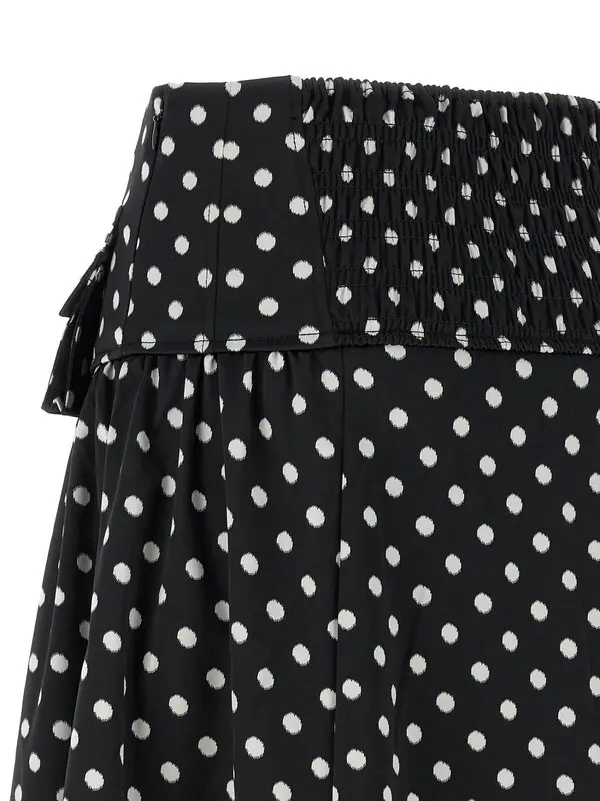 GANNI Polka-dot Satin Corset Skirt - Black