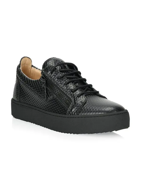GIUSEPPE ZANOTTI Rhomboid Low Uppers - Black