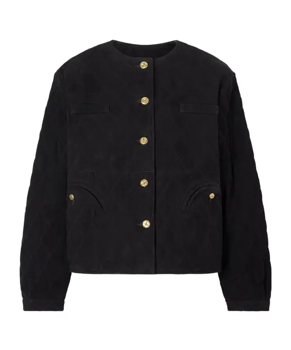 BLAZÉ MILANO Quilted Suede Jacket - Black