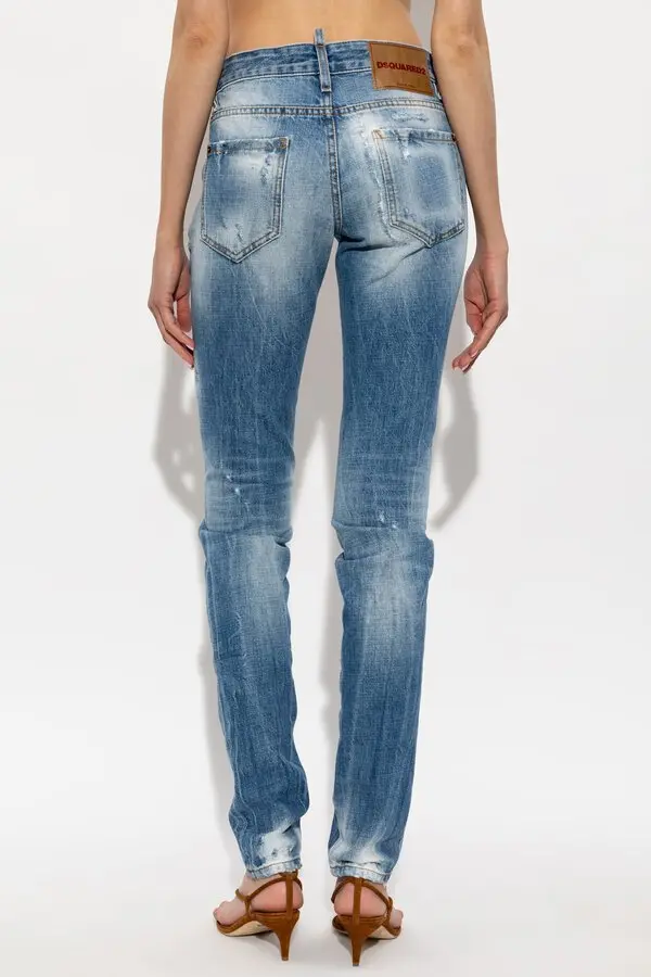 Dsquared2 Super Skinny Distressed Jeans - Blue