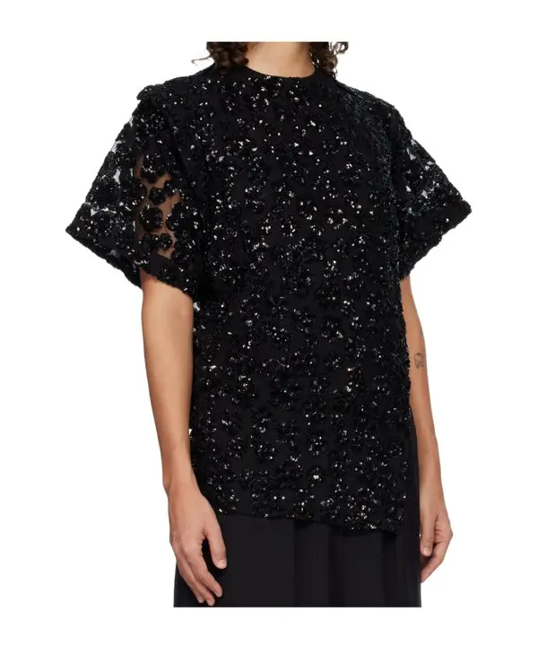 Junya Watanabe Sequin Floral T-shirt