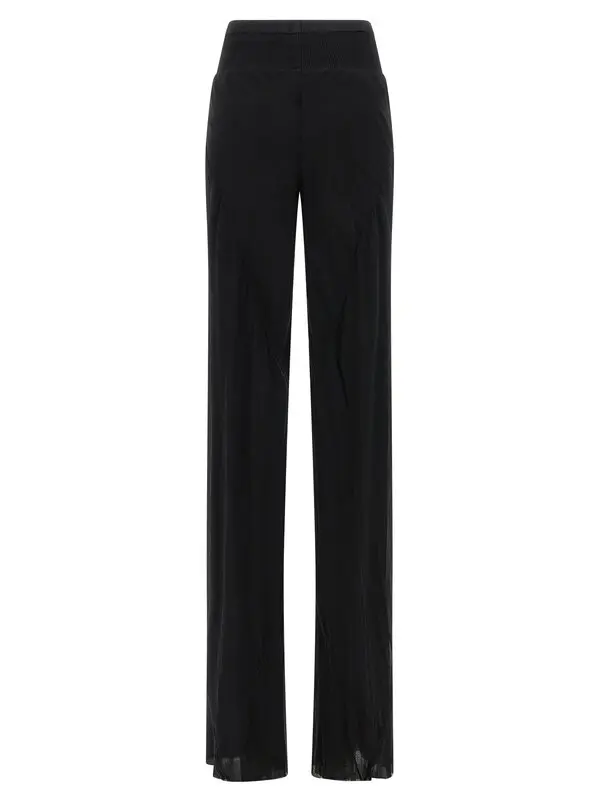 Rick Owens Bias Ribbed Palazzo Pants - Black