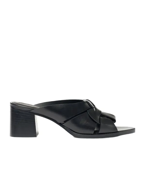 SCAROSSO Round-toe High-heeled Sandals - Black