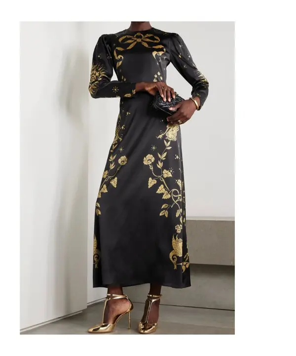 La DoubleJ Long-sleeved Printed Dress - Black