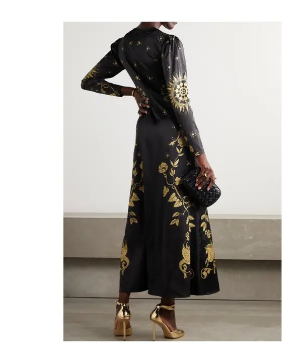 La DoubleJ Long-sleeved Printed Dress - Black