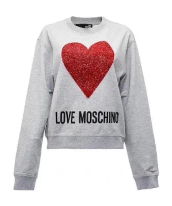 Moschino Love Heart Graphic Print Crewneck Sweatshirt