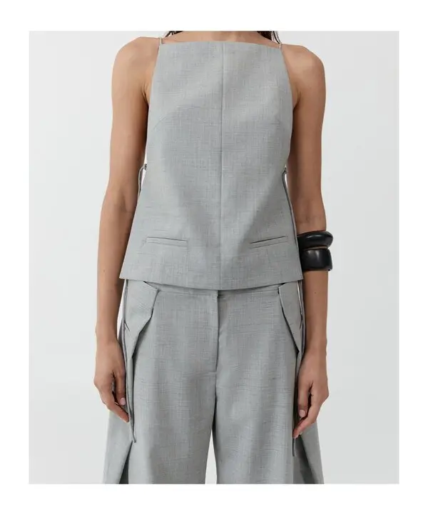 ST. AGNI Side-tie Top With Decorative Pockets