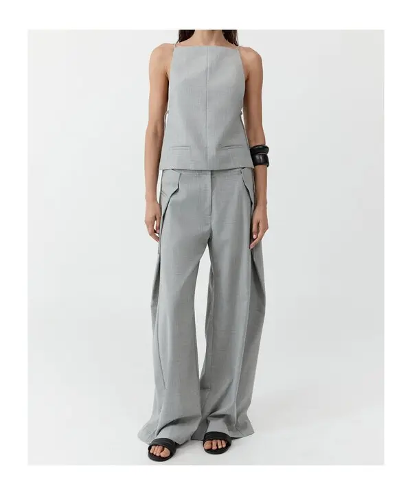 ST. AGNI Side-tie Top With Decorative Pockets