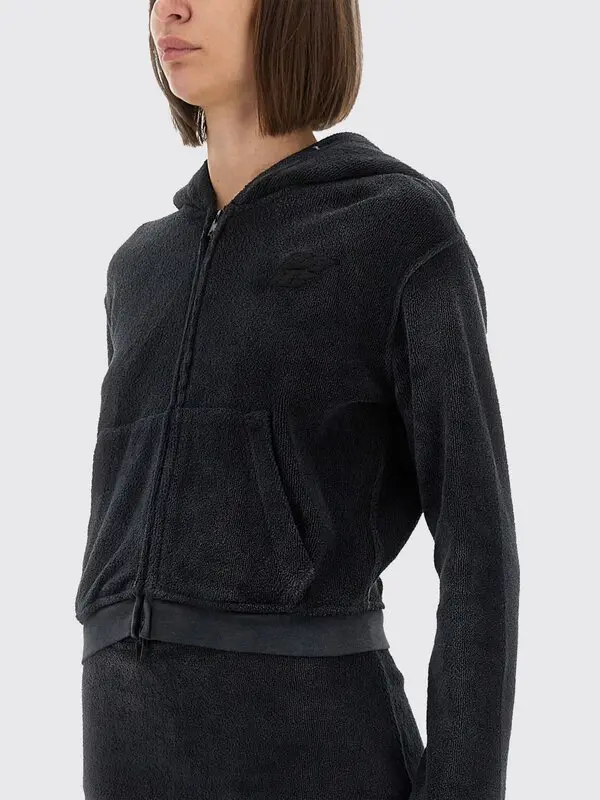 Alexander Wang Zip-up Hooded Sweatshirt - Black
