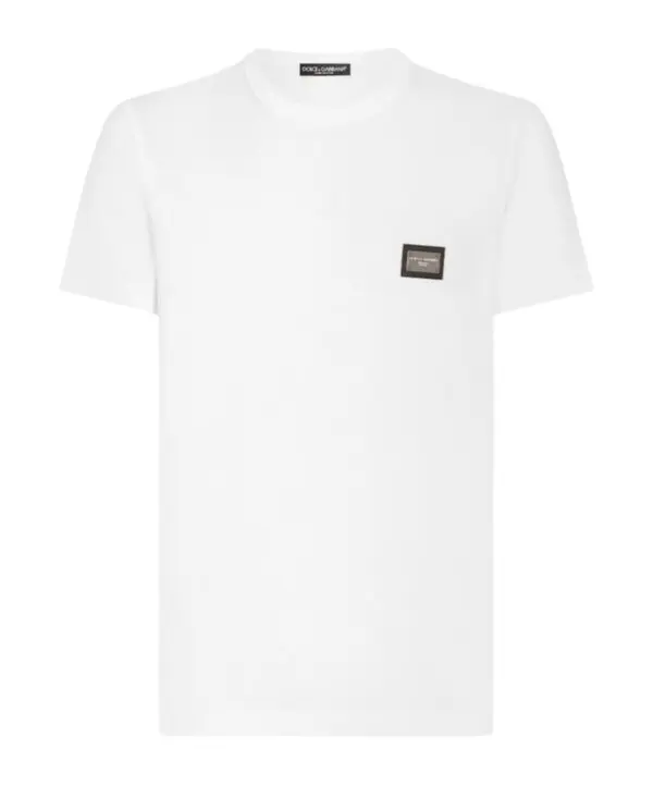 Dolce & Gabbana Dolce Gabbana Logo Plaque Crewneck T-shirt - White