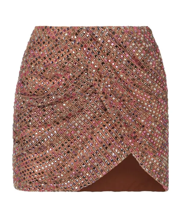 SELF-PORTRAIT Embellished Draped Mini Skirt