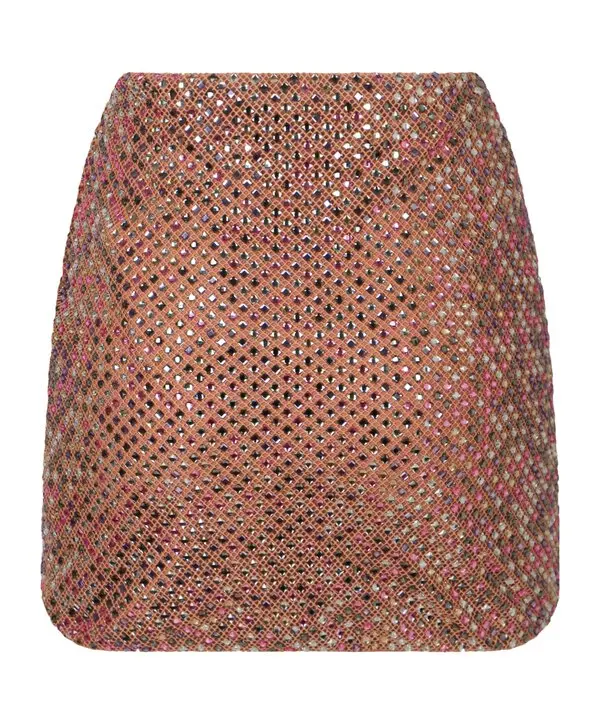 SELF-PORTRAIT Embellished Draped Mini Skirt