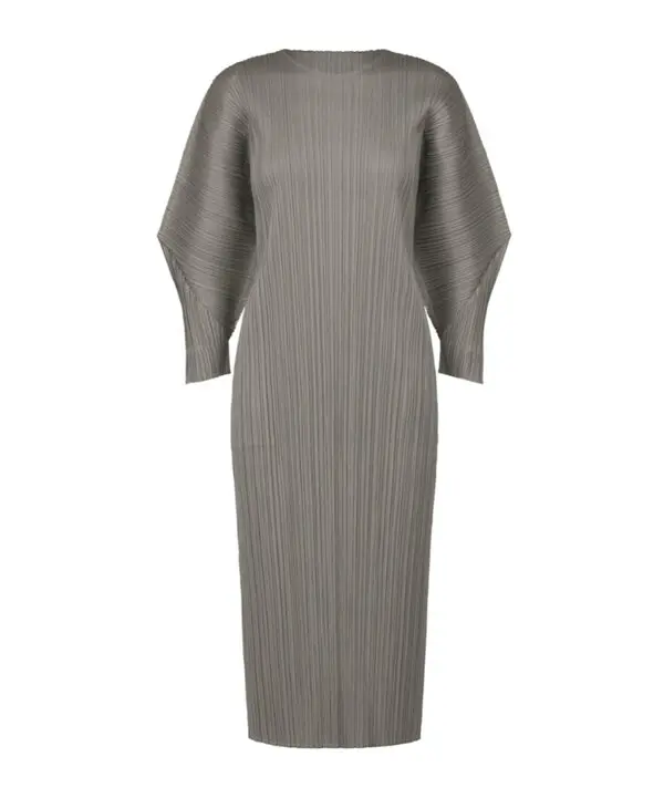 PLEATS PLEASE BY ISSEY MIYAKE Long Sleeve Pleated Dress