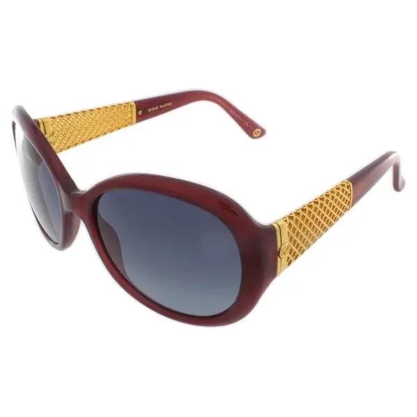 Gucci Burgundy Oval Sunglasses - Gray