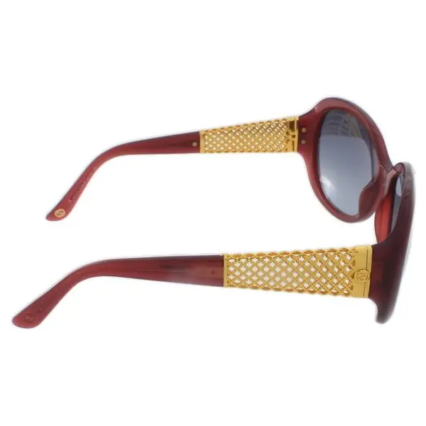 Gucci Burgundy Oval Sunglasses - Gray