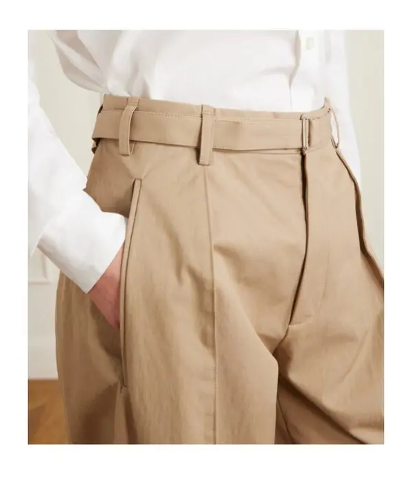 Co Name' Belted Wide-leg Pleated Trousers