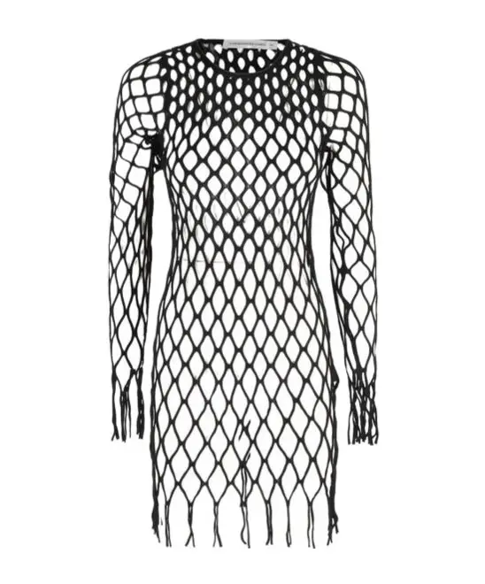 Christopher Esber Mesh Knit Mini Dress With Tassel Details - Black