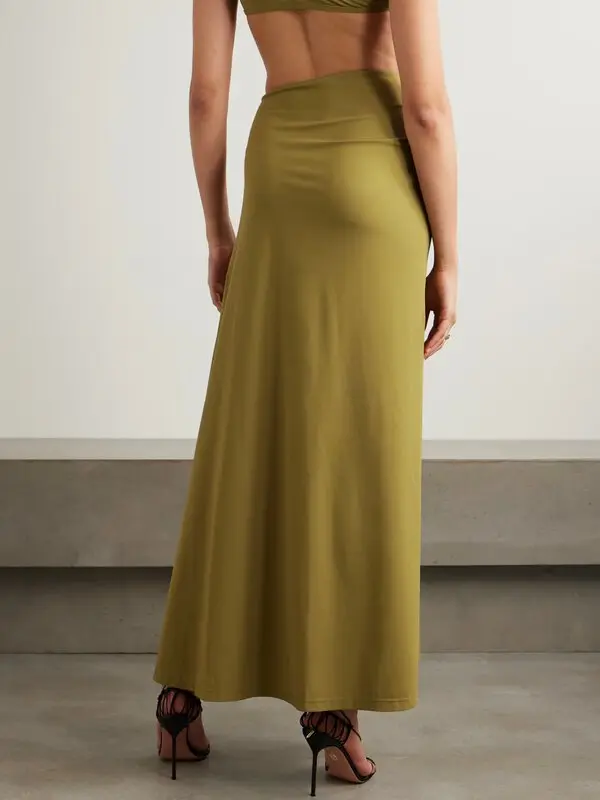 Christopher Esber Pleated Maxi Skirt With Orbit Hardware