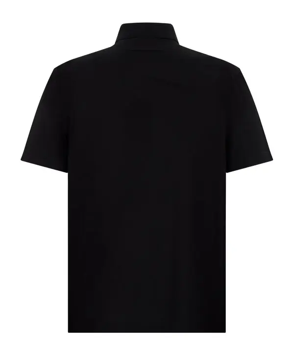 Zegna Classic Collar Short Sleeve Polo Shirt - Black