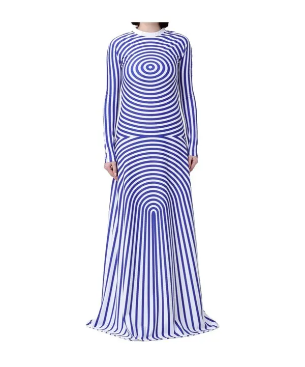 JEAN PAUL GAULTIER Maxi Dress With Geometric Print - Blue