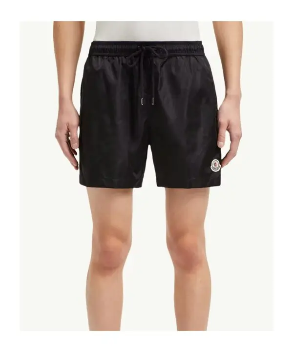 Moncler Logo Patch Swim Shorts - Black