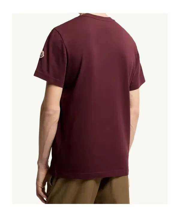 Moncler Logo Embroidered Crewneck T-shirt - Red