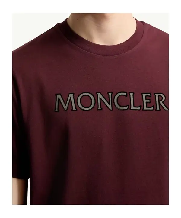 Moncler Logo Embroidered Crewneck T-shirt - Red
