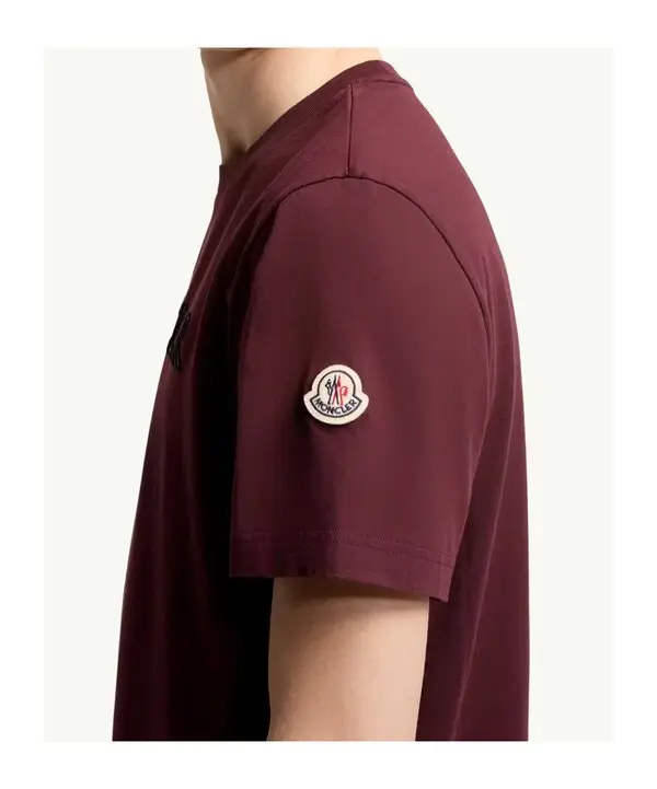 Moncler Logo Embroidered Crewneck T-shirt - Red