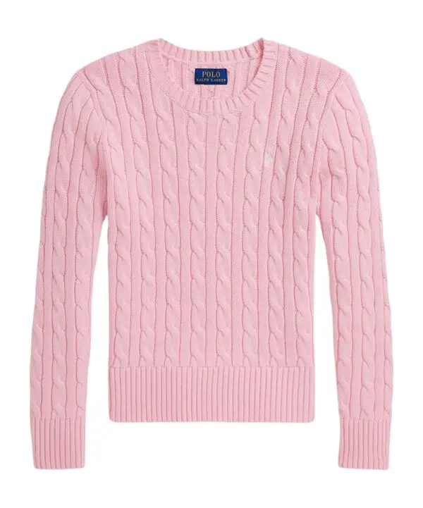 Polo Ralph Lauren Cable-knit Logo-embroidered Sweater - Pink