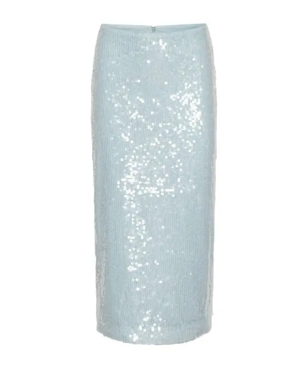 ROTATE BY BIRGER CHRISTENSEN Sequin Midi Skirt - Light Blue