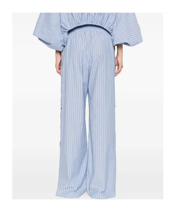 Zimmermann Wide-leg Striped Button Detailed Trousers