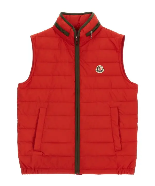 Moncler Ayten Hooded Down Gilet - Red