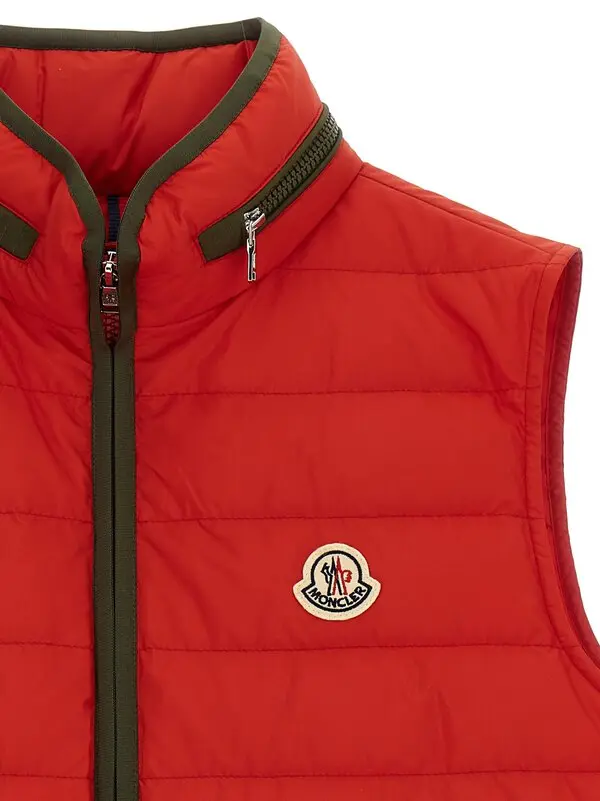 Moncler Ayten Hooded Down Gilet - Red