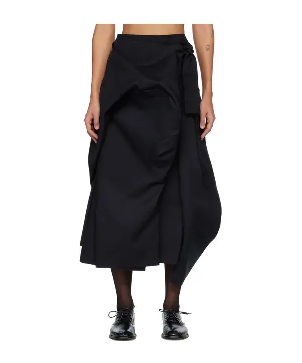 Comme Des Garçons Double-sided Twill Midi Skirt