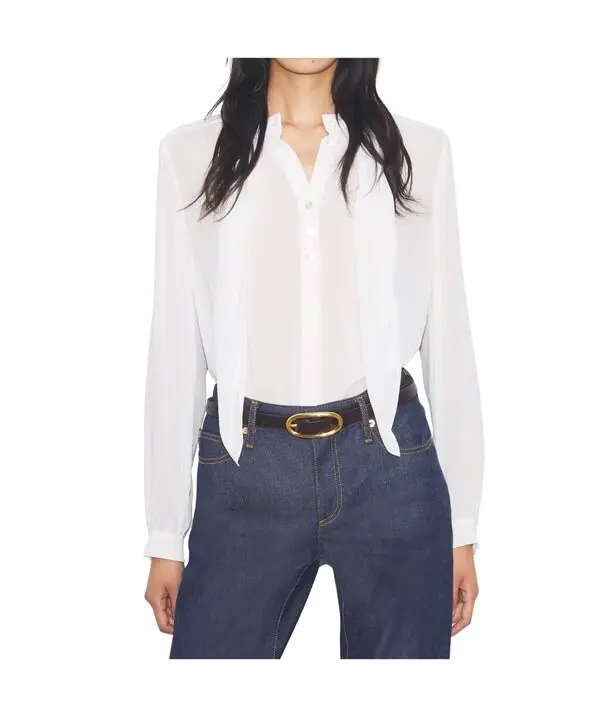 Tory Burch Georgette Bow Blouse - White