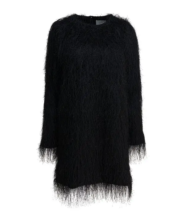 Loulou De Saison Tina Fringed Dress - Black